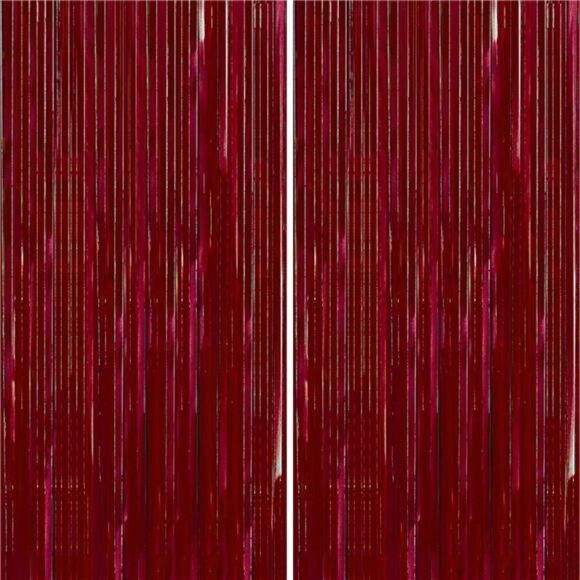 Holiday | Red Streamers Fringe Curtain Backdrop Party Decorations ...